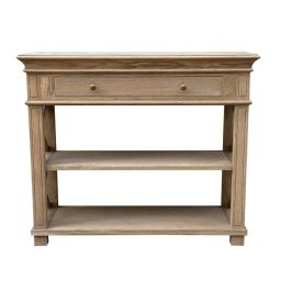 Hamptons Style Oak Timber Hall Console Table Natural, Furniture Tigress