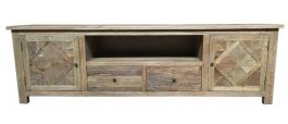 "Parquet" Hamptons Style Timber Parquetry Entertainment Unit, 200cm x ...